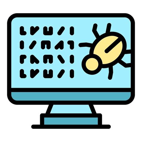 Premium Vector Monitor Malware Icon Outline Monitor Malware Vector Icon Color Flat Isolated