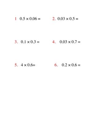 Decimal X Problems PDF Education