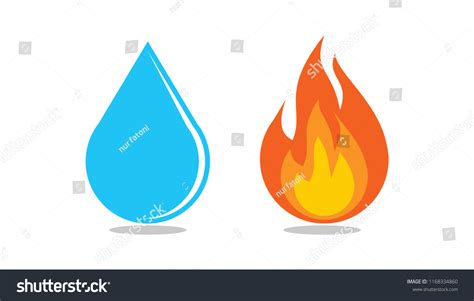 Water Fire Vector Stock Vector Royalty Free 1168334860 Shutterstock