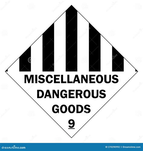 Class 9 Symbols Miscellaneous Hazardous Materials Stock Illustration