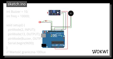 czujnik światła LED Wokwi ESP32 STM32 Arduino Simulator