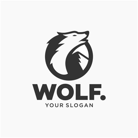 Simple Wolf Head Line Art Vector Illustration 7619546 Vector Art At