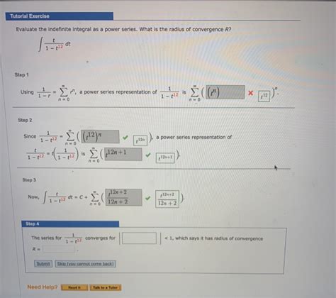 Solved Tutorial Exercise Evaluate The Indefinite Integral As