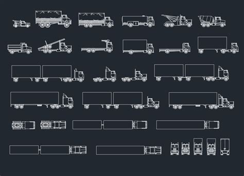 Truck Cad Block Free Dwg For Transport And Site Design