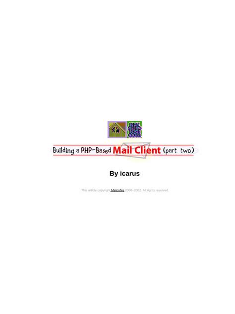Pdf Developer Shed Network Server Side Php Building A Php Based Mail Client Part 2
