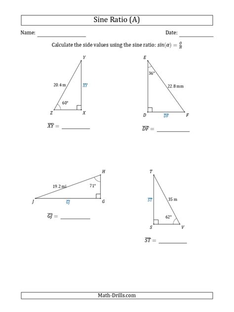 Trigonometry Sohcahtoa Sine Ratio Sides 001 1473779637 Pdf