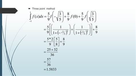 Numerical Integrationgaussian Integration One Point Two Point And