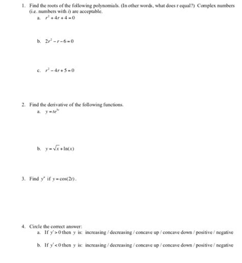 Solved Find The Roots Of The Following Polynomials In Chegg Com