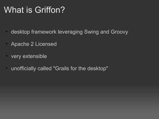 Griffon Swing Just Got Fun Again PPT Programming Languages Computing