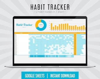 Habit Tracker Spreadsheet Template Google Sheets Daily Habit Tracker Printable Goal