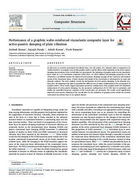 Pdf Performance Of A Graphite Wafer Reinforced Viscoelastic Composite