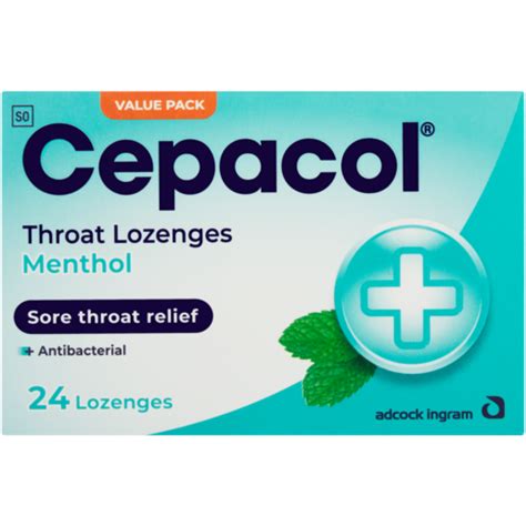 Cepacol Menthol Throat Lozenges 24 Pack Sore Throat Medicine