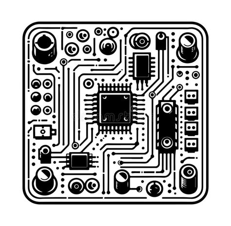 Circuit Board Vector Background Texture Computer Machine Technology Stock Vector Illustration