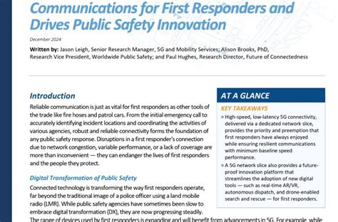 5g Network Slicing Delivers Mission Critical Communication For First Responders And Drives