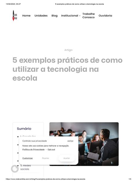 5 Exemplos Práticos De Como Utilizar A Tecnologia Na Escola Pdf
