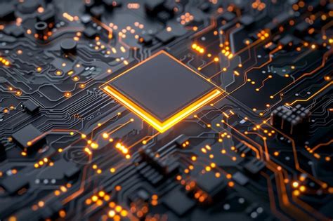 Premium Photo Computer Microchips And Processors On Electronic Circuit Board Abstract