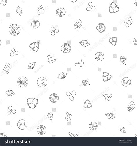 Cryptocurrency Seamless Pattern Crypto Currency Background Stock Vector Royalty Free 721590916