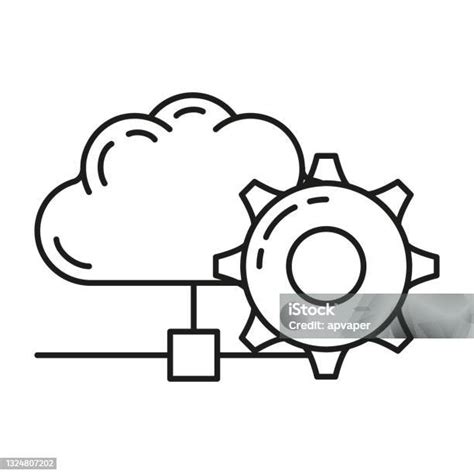 데이터 교환 클라우드 아이콘 원격 정보 저장 데이터베이스 컴퓨터 기술 개요 평면 벡터 일러스트레이션 흰색으로 격리된 보안 장치 개인 장식품에 대한 스톡 벡터 아트 및 기타