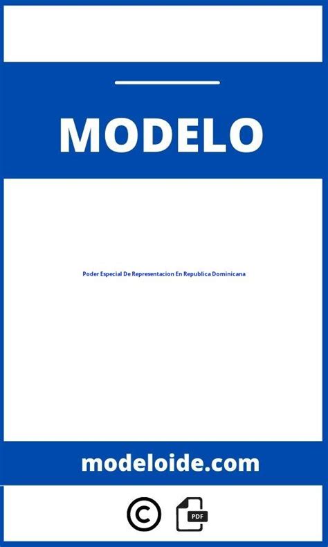 Modelo De Poder Especial De Representacion En Republica Dominicana Pdf