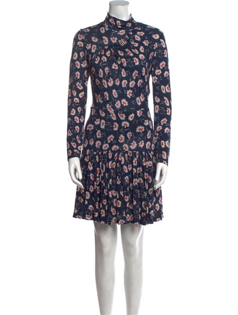 Rebecca Taylor Floral Print Mini Dress Blue Dresses Clothing