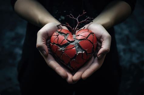 Premium Ai Image A Person Holding A Broken Heart In Their Hands