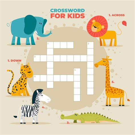 어린이를위한 영어 크로스 워드 무료 벡터