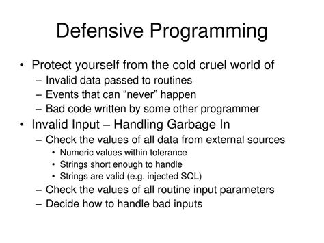 Ppt Routines And Defensive Programming Powerpoint Presentation Free