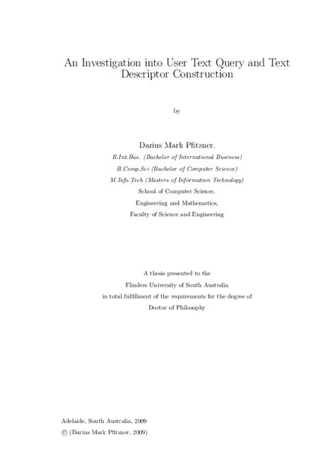 Pdf An Investigation Into User Text Query And Text Descriptor