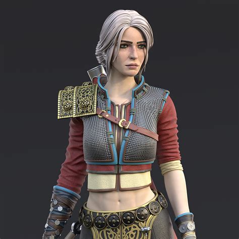 Ciri Statue For 3d Print The Witcher 3 Alternate Look Finished