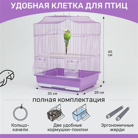Клетка для попугая, для птиц 35 х 28 х 45 см - купить с доставкой по ...