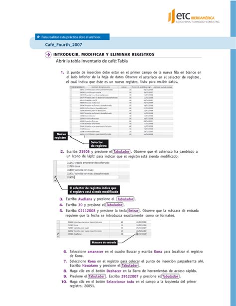 8 Introducir Modificar Y Eliminar Registros
