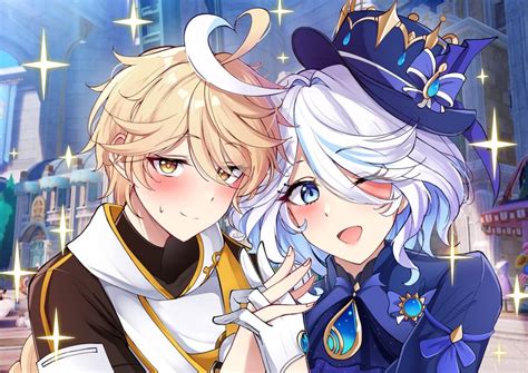 Aether And Furina Genshin Impact Drawn By Midori User Nsaz Danbooru