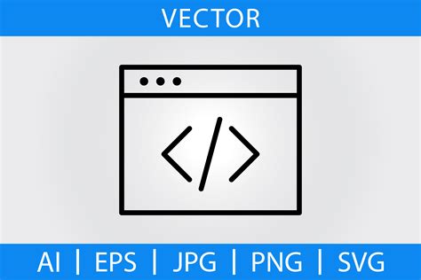 Vector Website Coding Outline Icon Graphic By Muhammad Ali Creative Fabrica