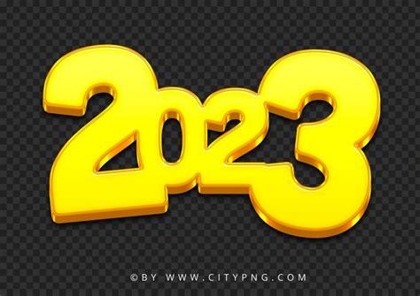 Creative Yellow 2023 Text Numbers Png Citypng