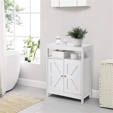 Atenow Small Bathroom Floor Cabinet Free Standing Practical Storage