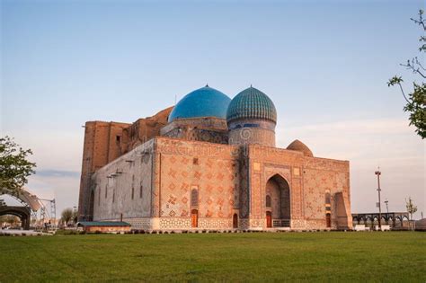 Turkestan Kazakhstan April 06 2023 The Famous Medieval Mausoleum Of Khoja Akhmet Yassavi In