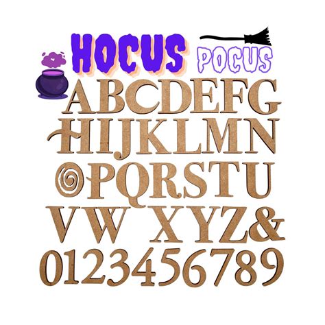 Large Hocus Pocus Font Wooden Letters Laser Cut Letters Halloween