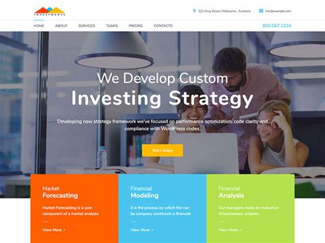 investments one page website templategt3themes on within one page