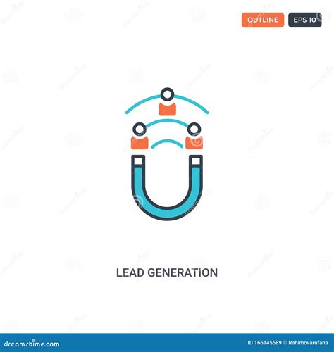2 Color Lead Generation Concept Line Vector Icon Isolated Two Colored Lead Generation Outline