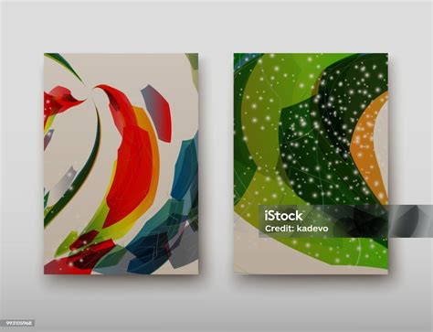 책자 커버 프레 젠 테이 션 추상 기하학적 배경 A4 설정된 기술 브로셔 전단지 디자인 서식 파일 벡터 그림자에서 레이아웃 가리기에 대한 스톡 벡터 아트 및 기타 이미지