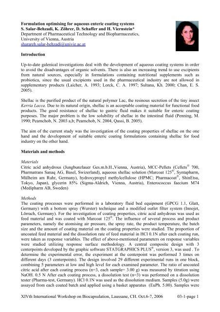 Formulation Optimising For Aqueous Enteric Coating Systems
