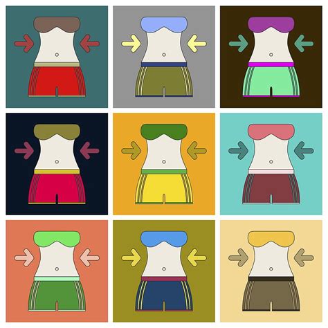 평면 디자인 여자 몸 다이어트 벡터 아이콘 세트 Ai Eps Uidownload