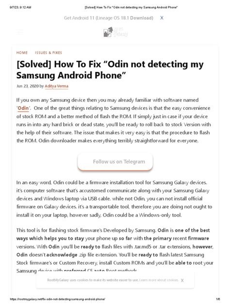 Solved How To Fix Odin Not Detecting My Samsung Android Phone Pdf Android Operating