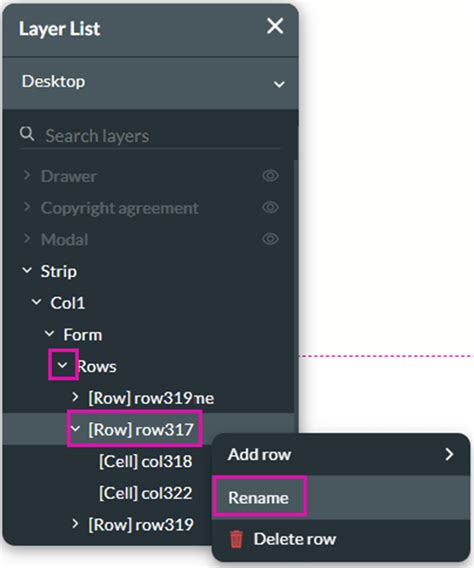 Rename Form Rows Columns And Cells Support Titan