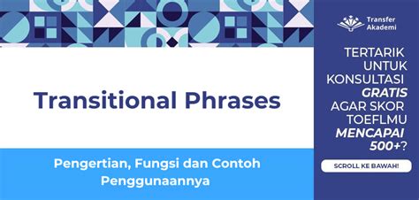 Transitional Phrases Pengertian Fungsi Dan Contoh Penggunaannya