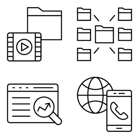 Premium Vector Pack Of Data Technology Line Icons