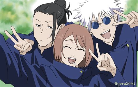 Jujutsu Kaisen Hd Wallpaper Gojo Geto And Shokos Epic Trio Moment By