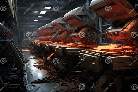 Robotic Arms Sorting Packages On Conveyor Belts Stock Illustration Illustration Of Engineering