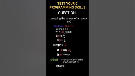 Swap The Values Of An Array In C Language Shorts Coding Codingtutorial Explorepage Codes