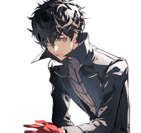 Safebooru 1boy Amamiya Ren Binxngchng1 Black Hair Black Jacket Gloves